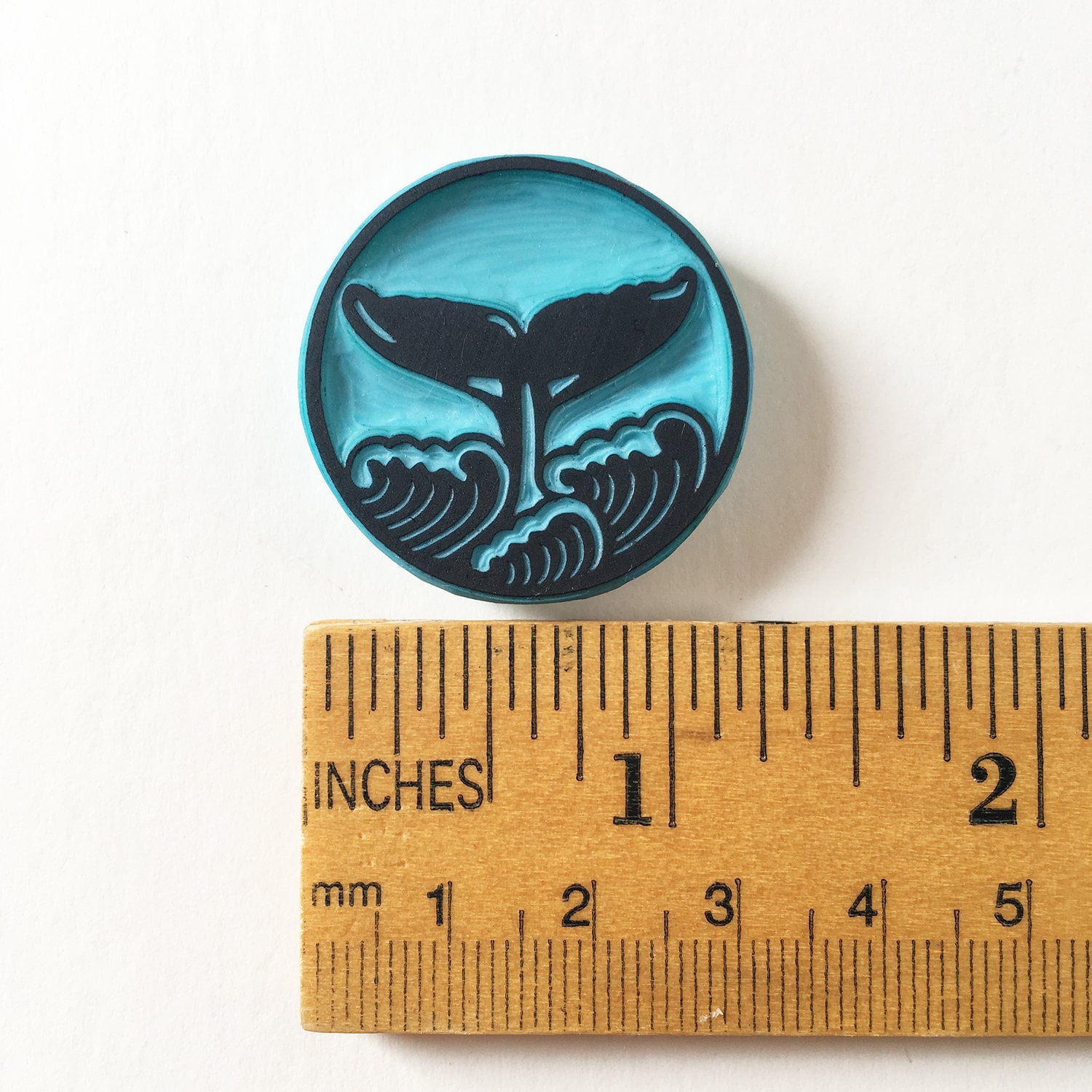 Whale Tail and Waves Hand Carved Rubber Stamp Handmade by - Etsy