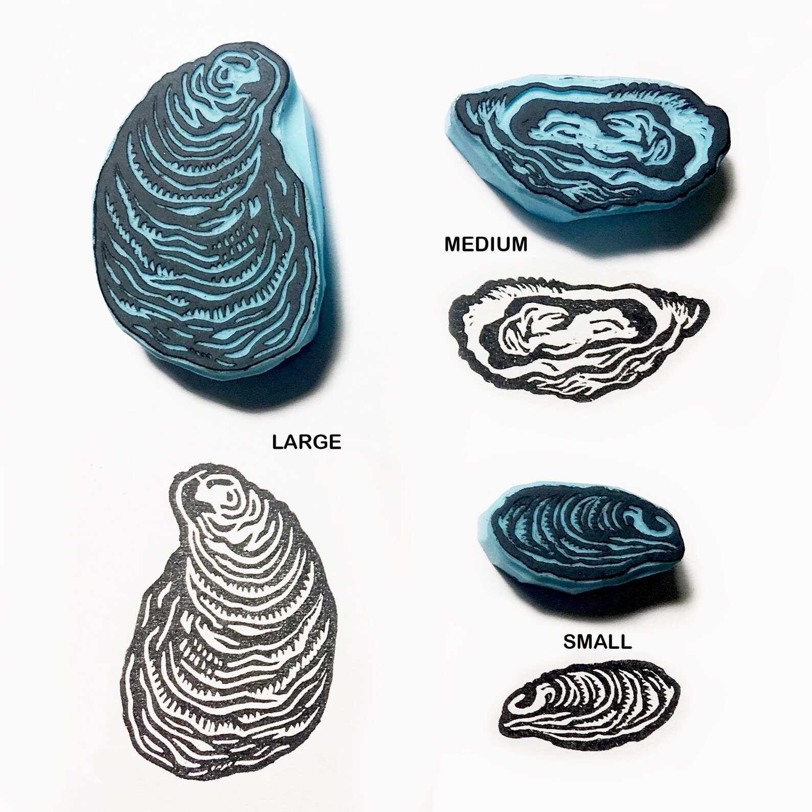 Oyster Rubber Stamps Shell Stamps Shell Creatures Beach - Etsy