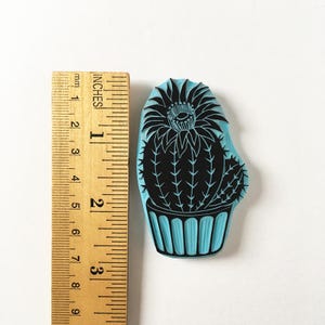 Cactus Bloom Rubber Stamp, Hand Carved Rubber Stamp, Cactus Stamp ...
