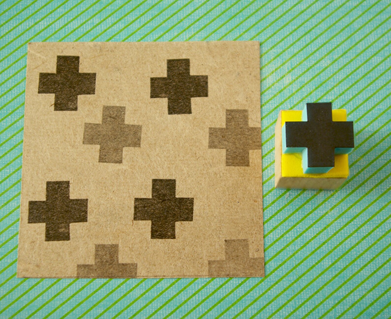 Plus Sign Stamp Hand Carved Mounted Hipster Decor Rubber - Etsy