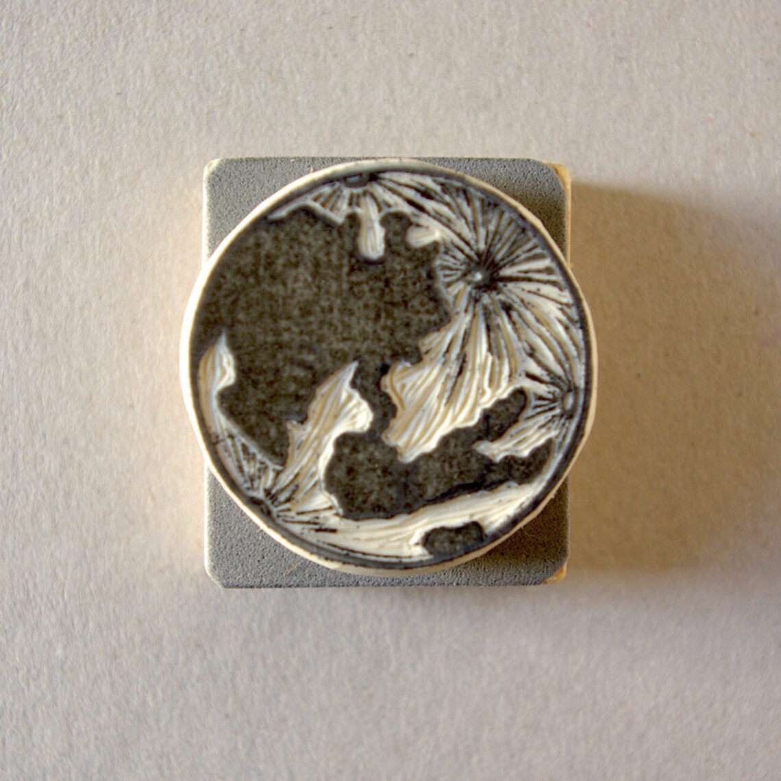Moon Rubber Stamp - Hand Carved, Dinner Invitations, Greeting Cards ...