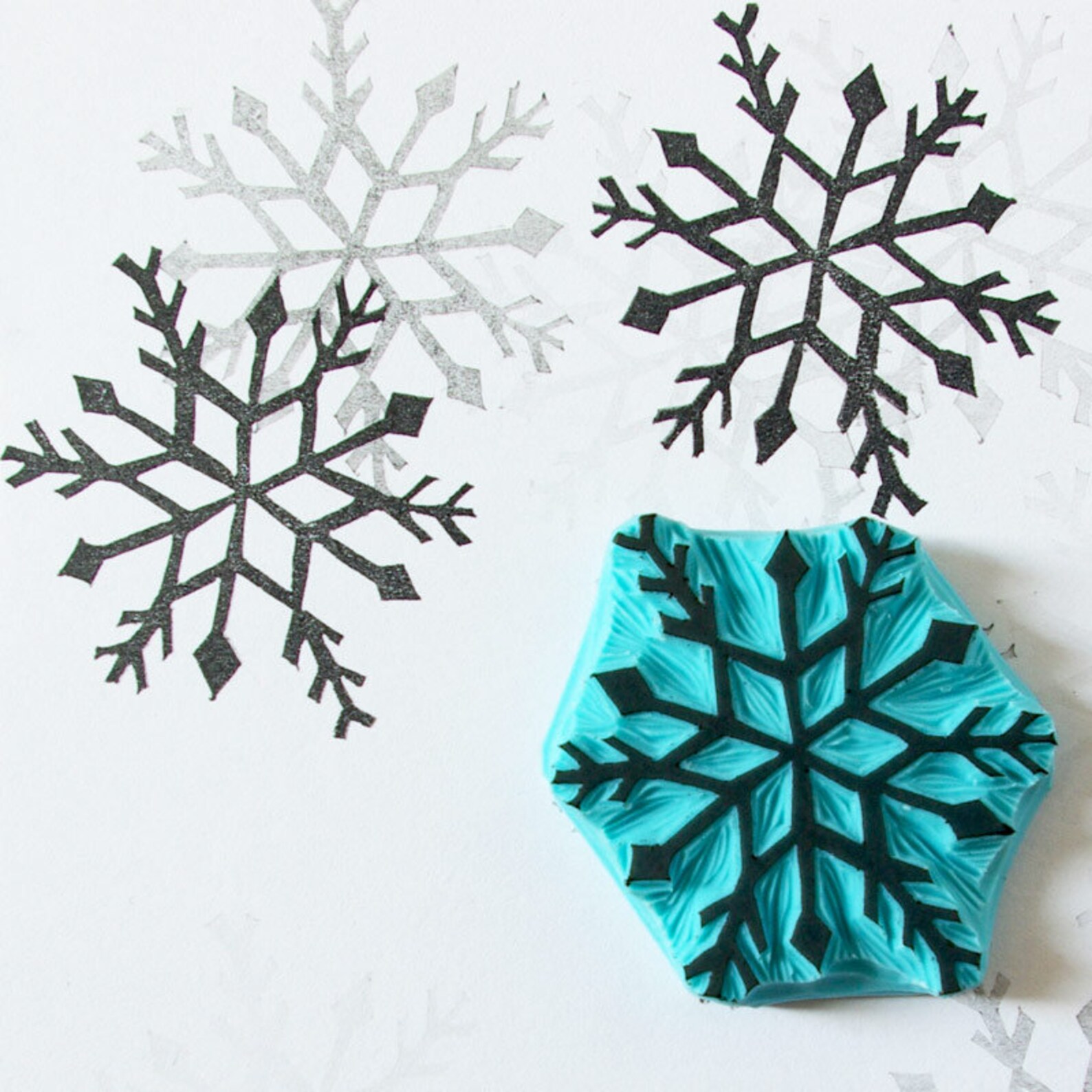 Rubber Stamp of a Snowflake Christmas Stamp for Cards and - Etsy