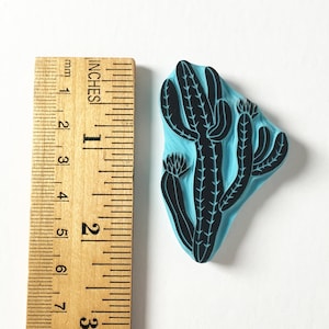 Cactus Rubber Stamp, Hand Carved Rubber Stamp, Cactus Stamp, Cactus ...