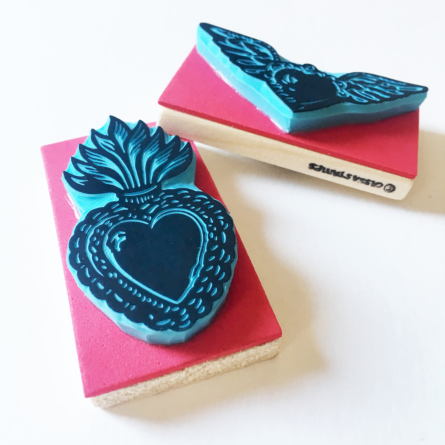 Sacred Heart Rubber Stamps Mexican Art Winged Sacred Heart - Etsy Canada
