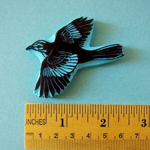 Mockingbird Rubber Stamp, Hand Carved, Bird Stamp, Flying Bird, Textile ...