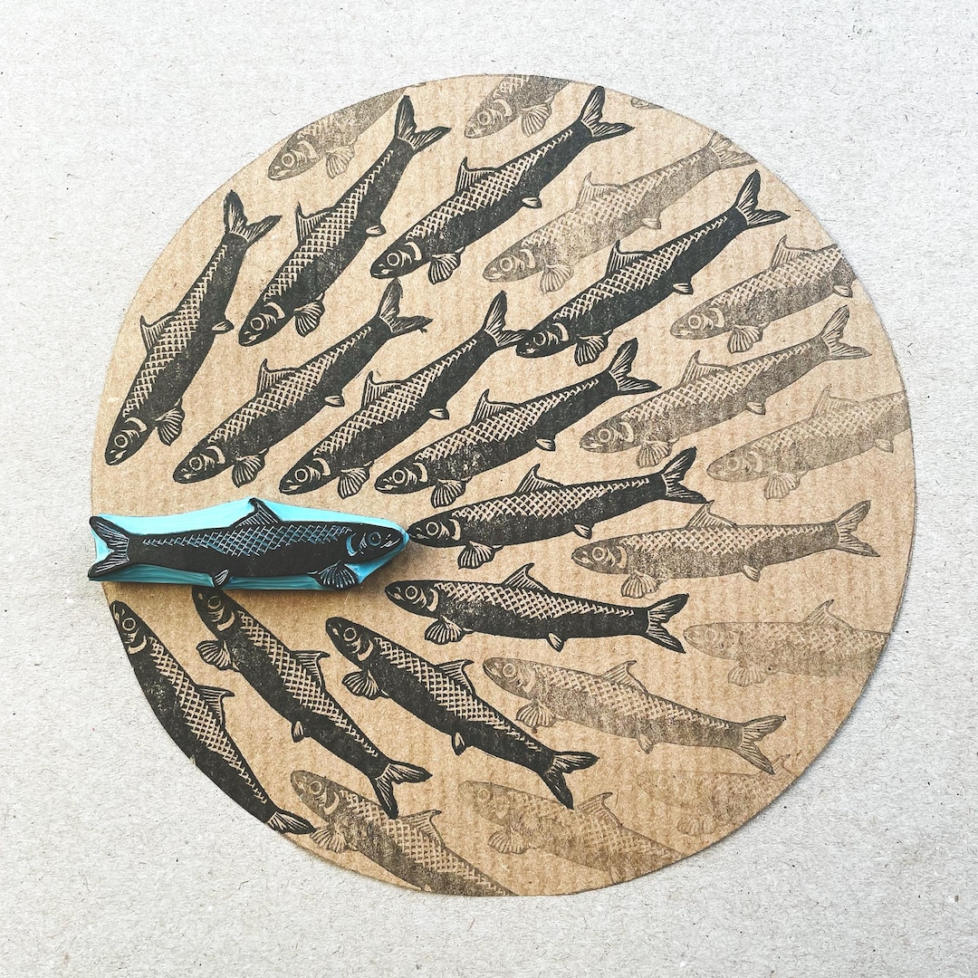 Sardine Rubber Stamps, Sea Theme Stamping - Etsy