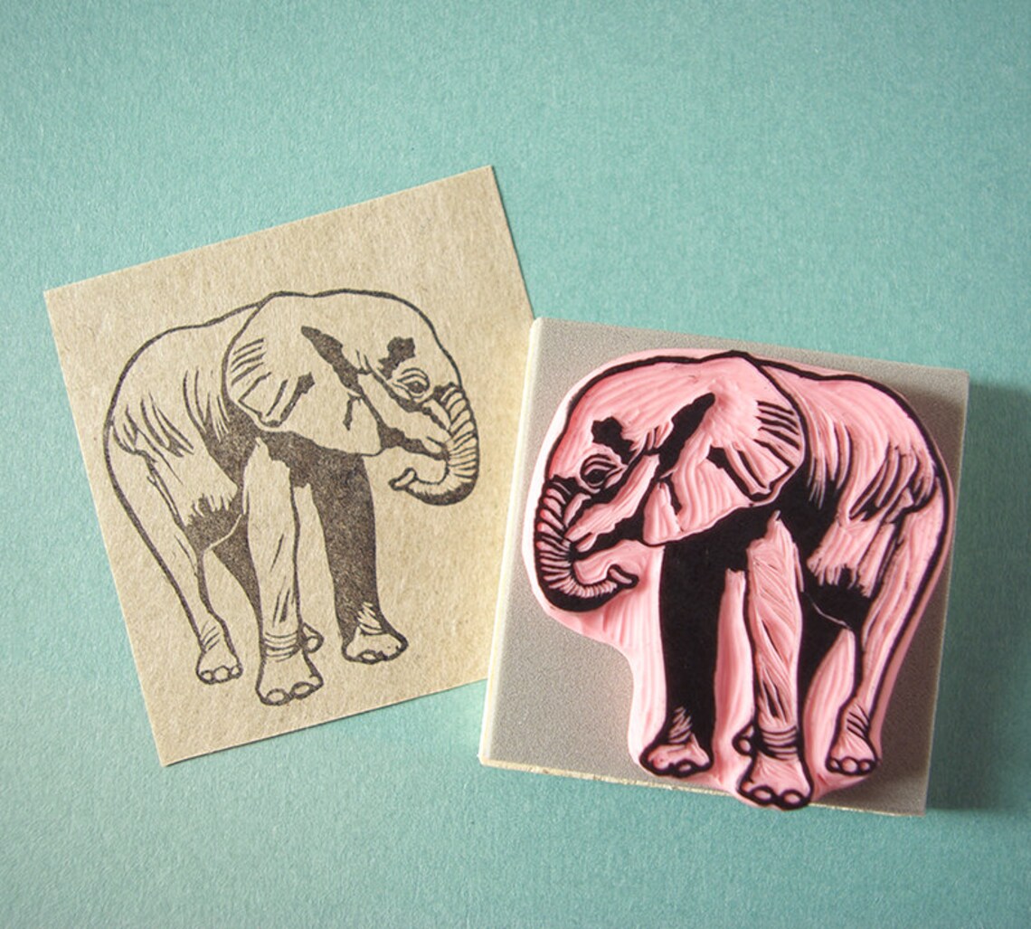 Elephant Rubber Stamp Charity Stamp DSWT | Etsy