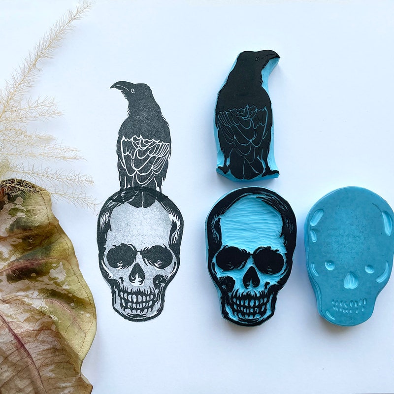 Skull Rubber Stamp - Etsy