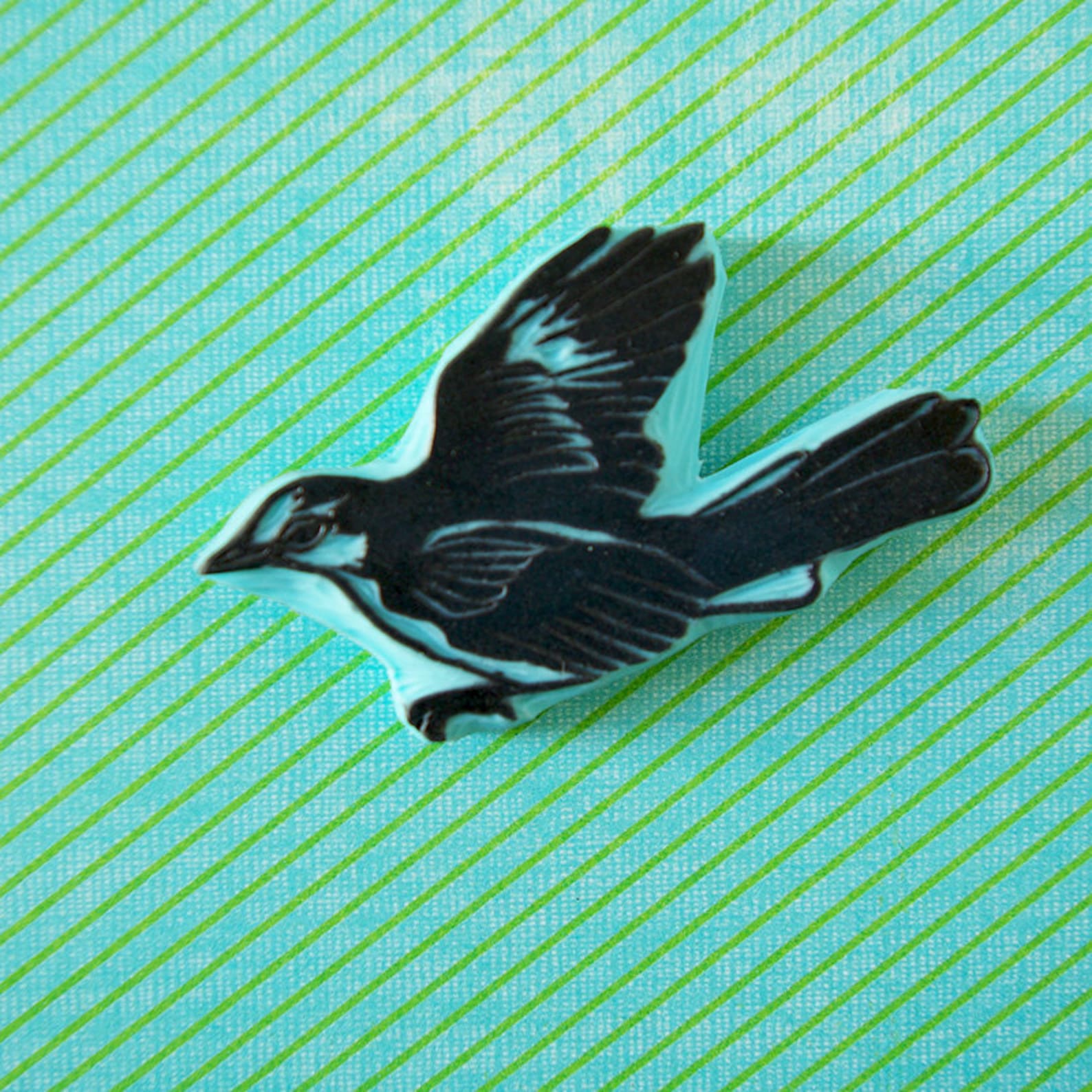 Bird Rubber Stamp Mockingbird Mounted Stamps Hand Carved | Etsy