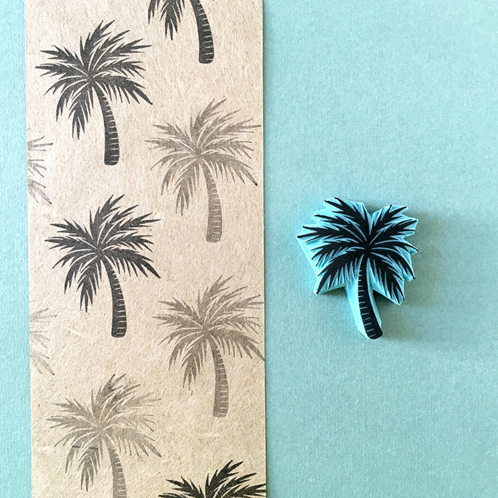 Palm Tree, Rubber Stamp, Hand Carved, Tropical Decor - Etsy