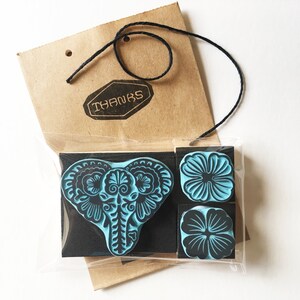 Elephant Rubber Stamp, Hand Carved Stamp, Elephant, Thai, Thai Elephant ...