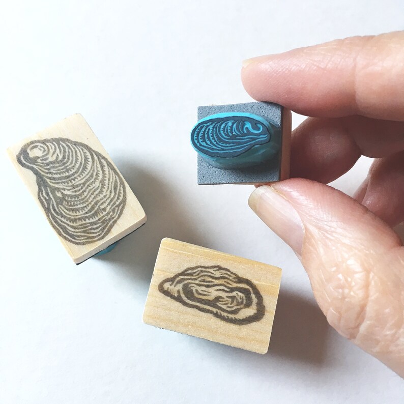 Oyster Rubber Stamps Shell Stamps Shell Creatures Beach - Etsy