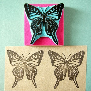 Butterfly Hand Carved Rubber Stamp, Insect Stamp, Greeting Card Decor ...