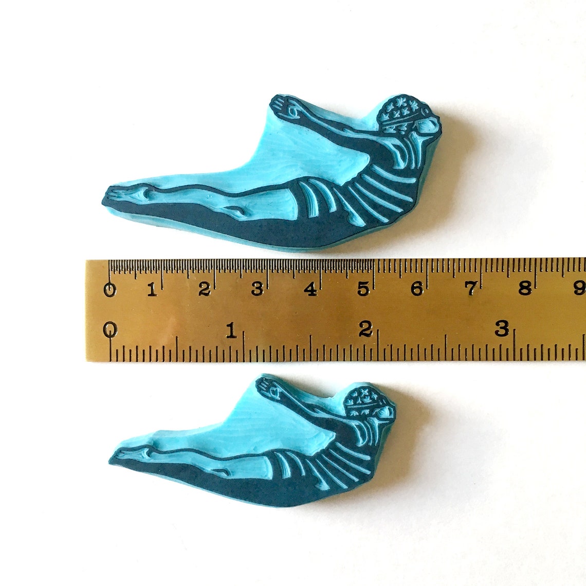 Swimmer Rubber Stamp Hand Carved Stamp Stamp Handmade - Etsy