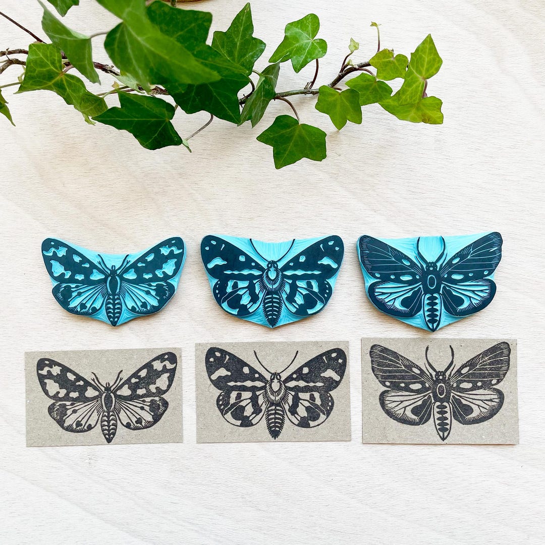 Butterfly Rubber Stamps, Hand Carved Stamps - Etsy