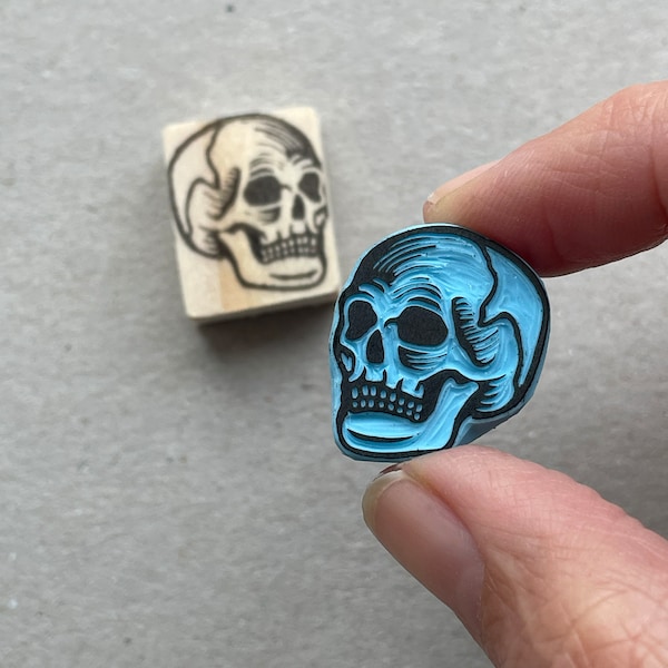 Skull Rubber Stamp - Etsy