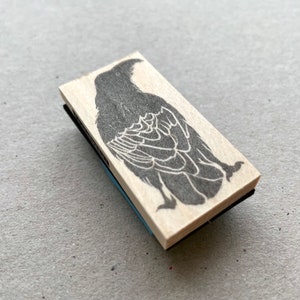 Raven Rubber Stamp, Hand Carved Black Crow Bird Stamp - Etsy