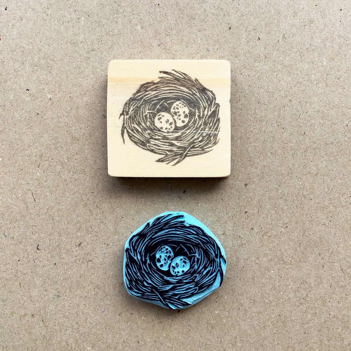 Bird Nest Rubber Stamp Hand Carved Bird Nest With Eggs Rubber - Etsy