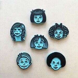 Children Faces Rubber Stamps, Girls and Boys Faces Stamps - Etsy
