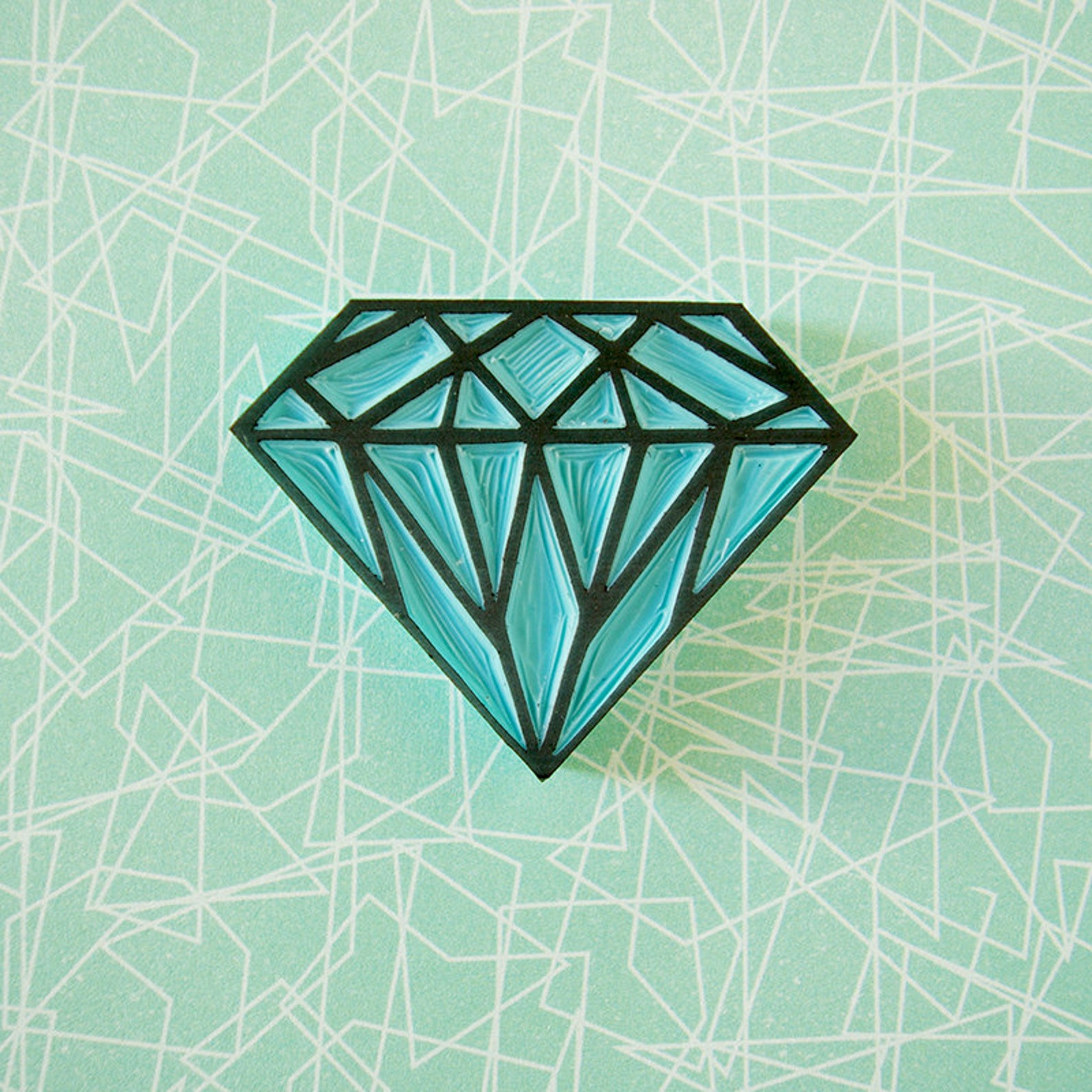 Diamond - Hand Carved Stamp - Wedding - Bridal Shower - Engagement ...