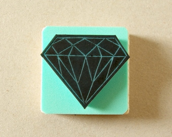 Diamond Rubber Stamp - Etsy
