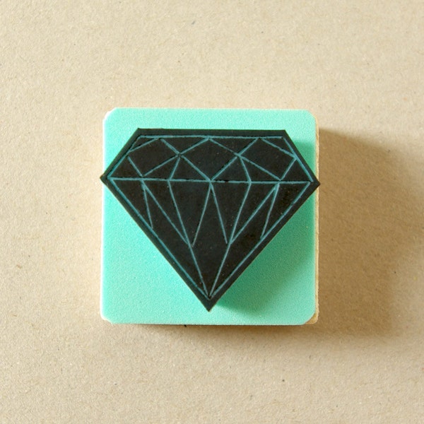 Diamond Rubber Stamp - Etsy