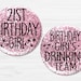 21st Birthday Party Pins, Personalized 21st Birthday, 21st Birthday ...