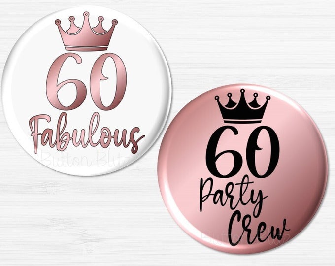 60th Birthday Party Pack 60 Years Old 60th Birthday Idea Birthday Pin ...