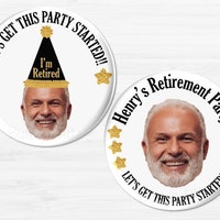 Retirement Party Favor Pins Set of 12 Retired Buttons 1" or 1.5" Pin ...