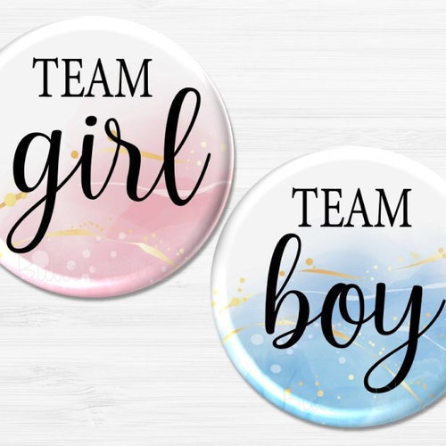 Team Girl & Team Boy Gender Reveal Party 20 Pack Buttons - Etsy