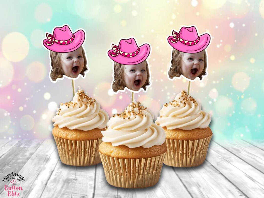 Custom Face Cupcake Toppers, Baby Photo Topper, Fun Party Hat ...