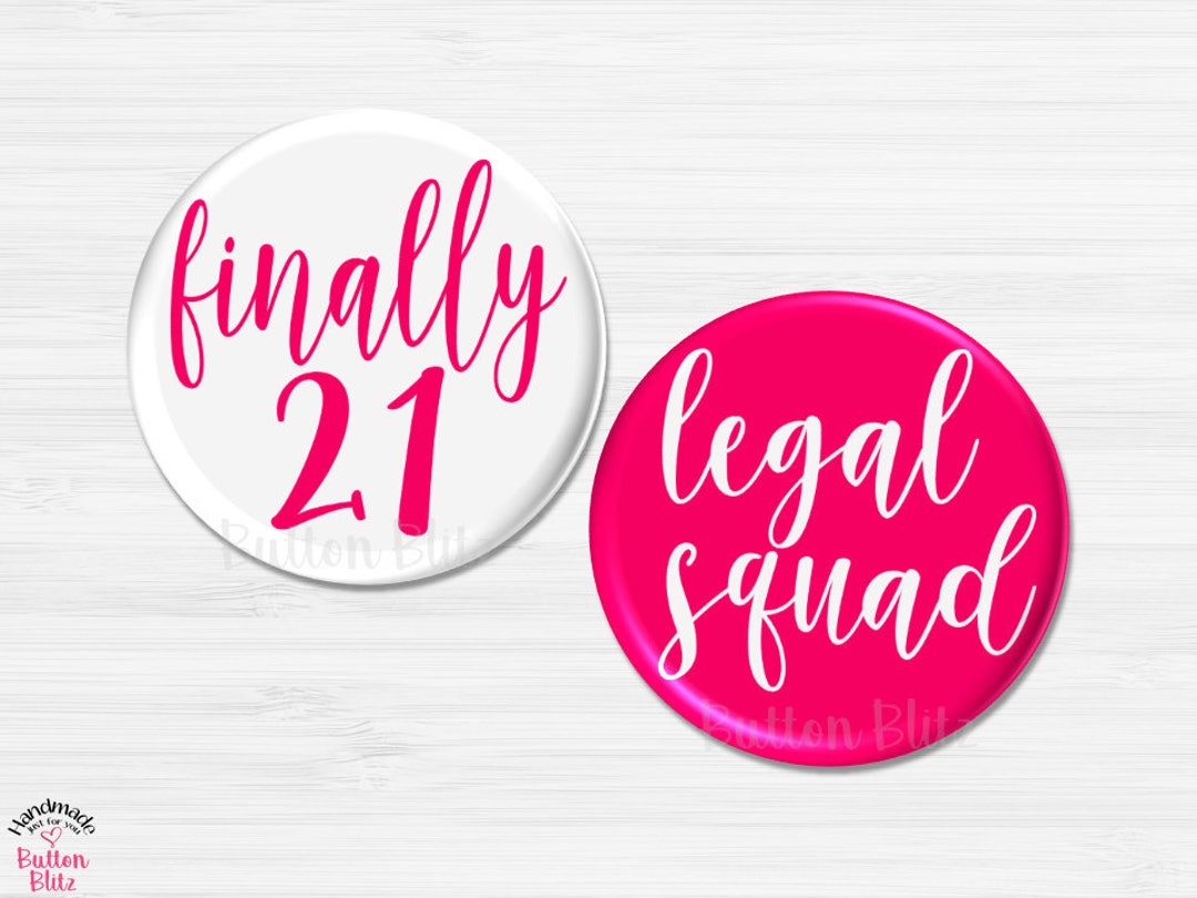 21st Birthday Party Buttons, 21st Birthday Pins, 21st Birthday Party ...
