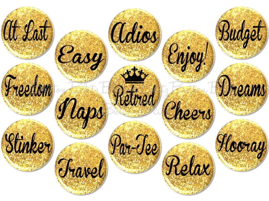Retirement Party Buttons, Fun Retirement Party Favors, Retired Party ...