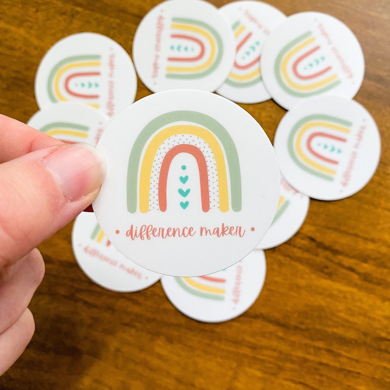 Difference Maker Circle Sticker, Free Shipping, Teacher Influencer ...