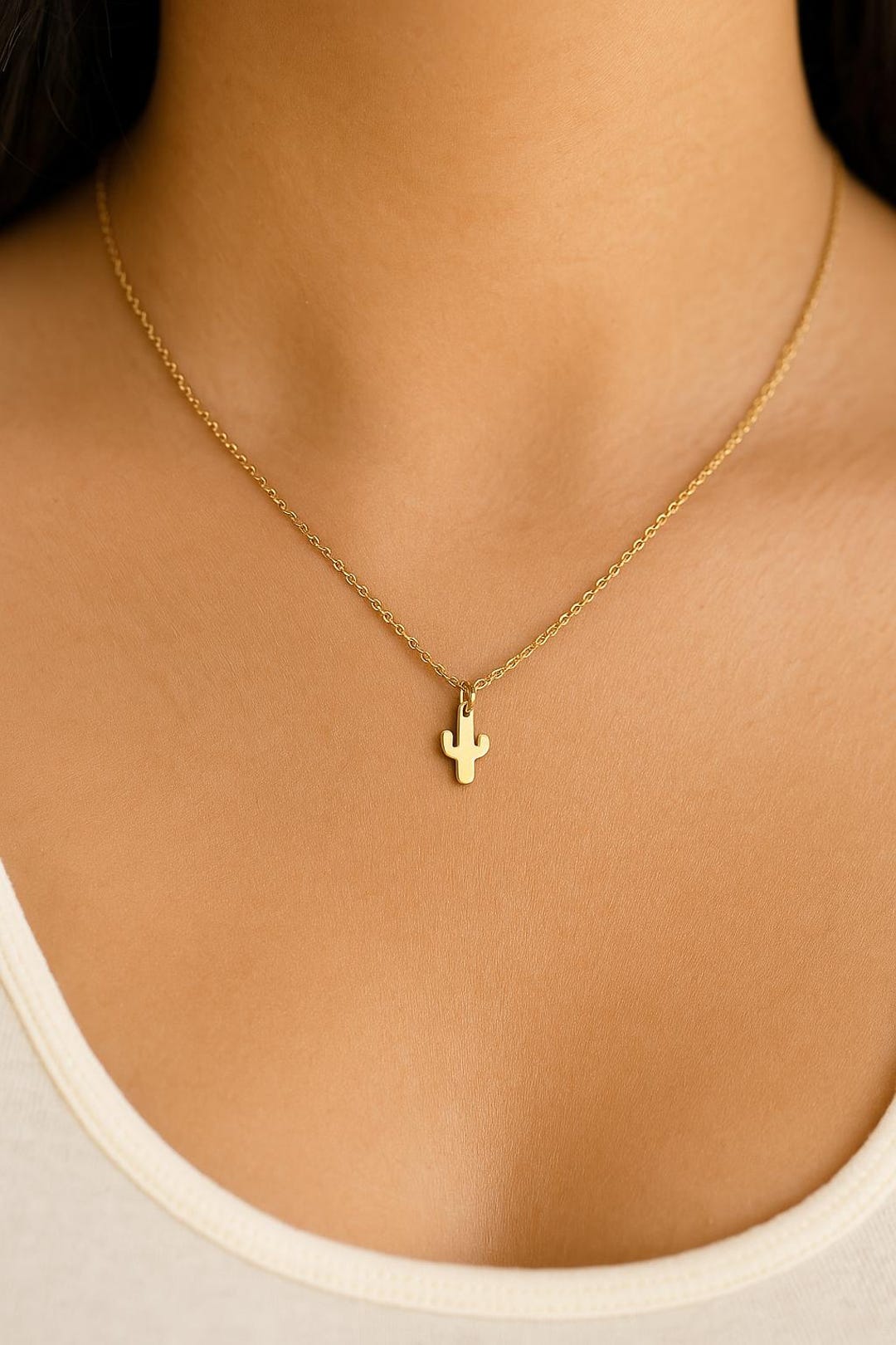 14K Gold Plated Cactus Necklace: Sterling Silver Western Jewelry - Etsy