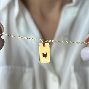 Chicken Necklace - 14K Gold Plated - Farm Jewelry - 925K Sterling ...