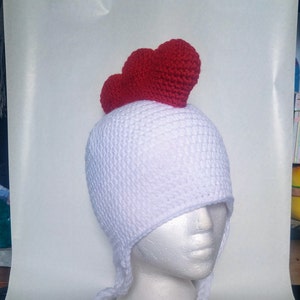 Chicken Hat Rooster Hat Crochet Knit Earflap Tassels - Etsy