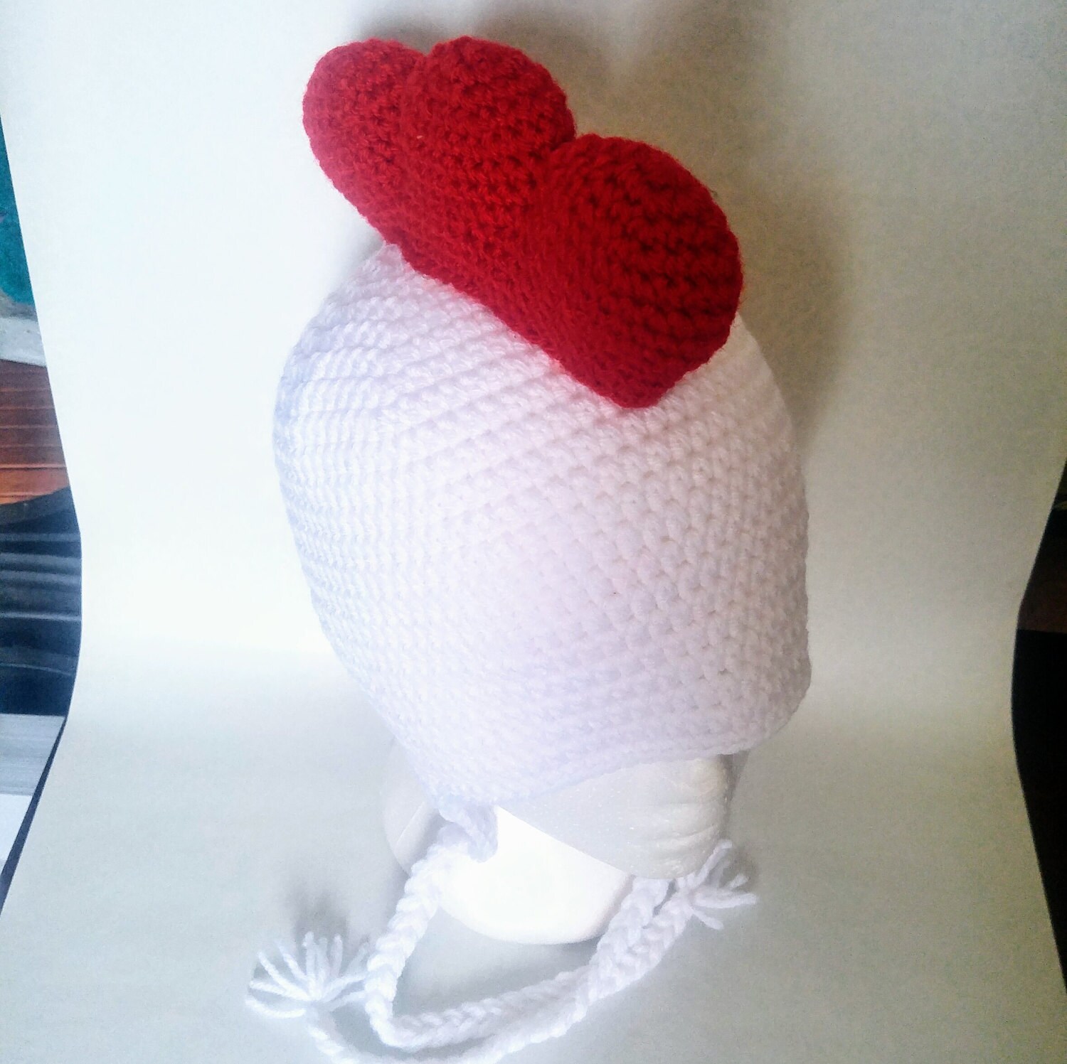 Chicken Hat Rooster Hat Crochet Knit Earflap Tassels - Etsy