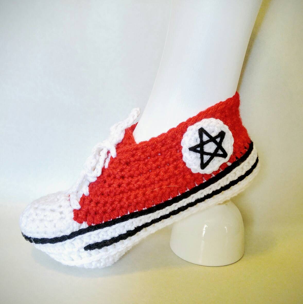 Crochet Short Converse Sneakers Slippers Adult Size Made to Order Etsy Ireland