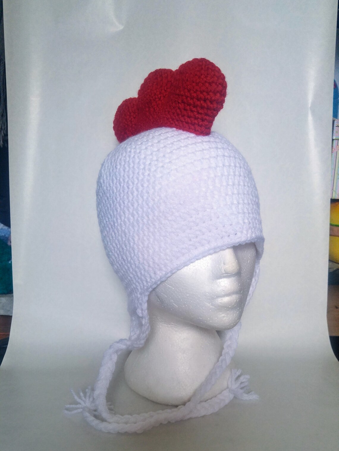 Chicken Hat Rooster Hat Crochet Knit Earflap Tassels - Etsy