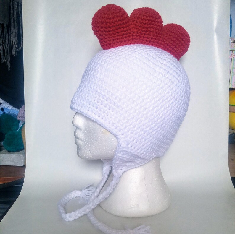 Tuque poulet coq poule crete cache-oreilles chapeau crochet - Etsy France