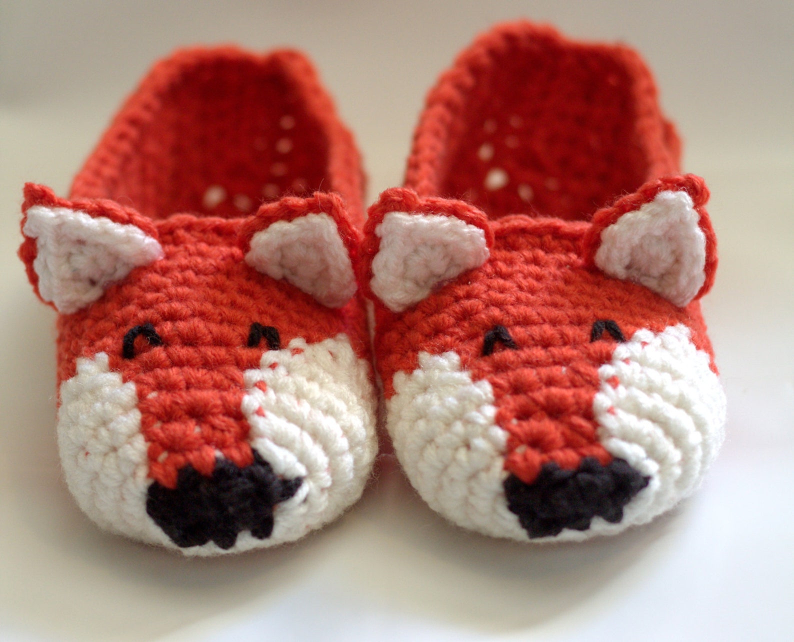 Crochet Fox Slippers Women Men Girl Boy - Etsy