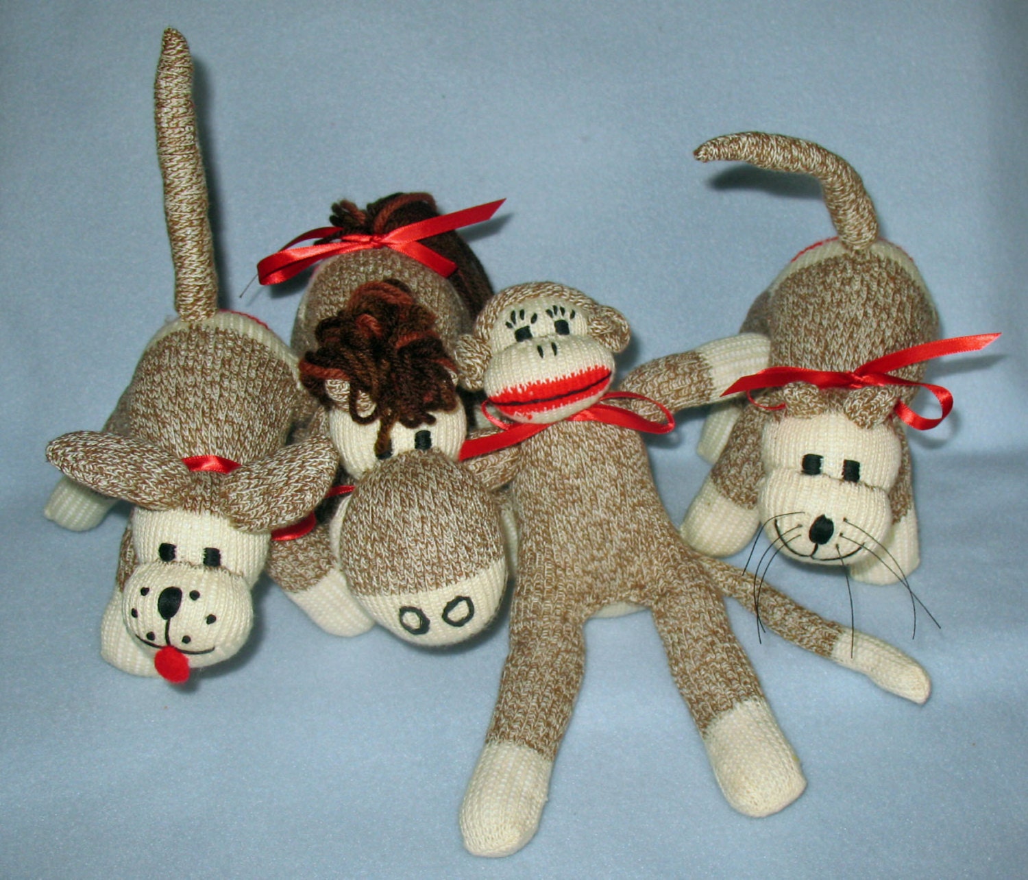 8 Handmade Sock Monkey Made With 8 Inch Mini Brown Sock | Etsy