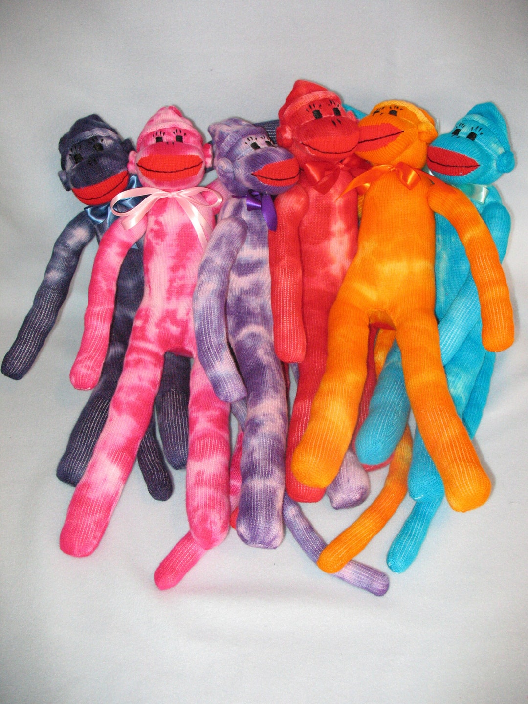 Tie Dye 19in Red Heel Large Sock Monkey - Etsy