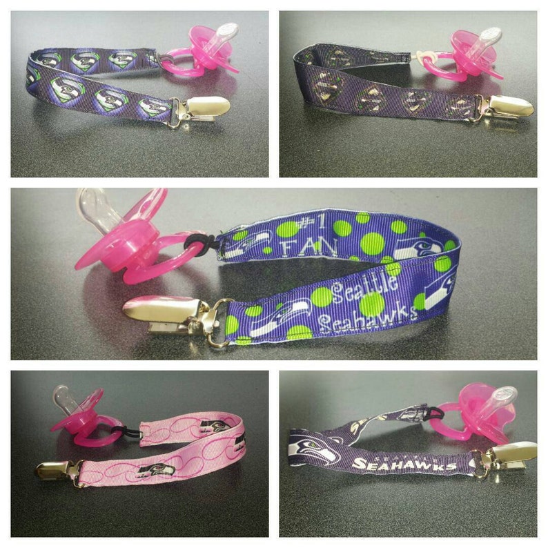 Seahawk Team Spirit Pacifier Binky Clips - Etsy