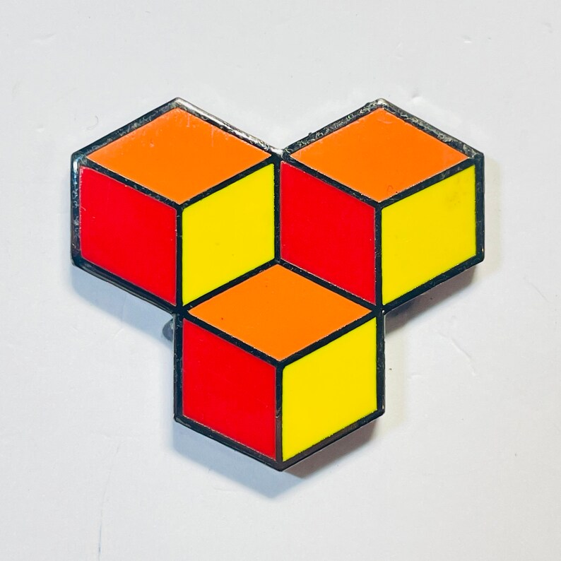Fractal Cube Pin By Lateral Designs Etsy