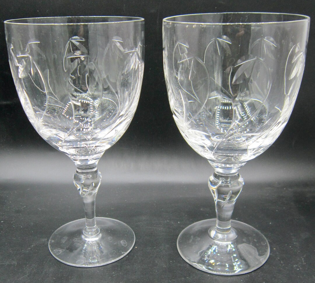 Stuart Minuet Crystal Water Goblets Glasses (6.5 In.) - England - - Etsy