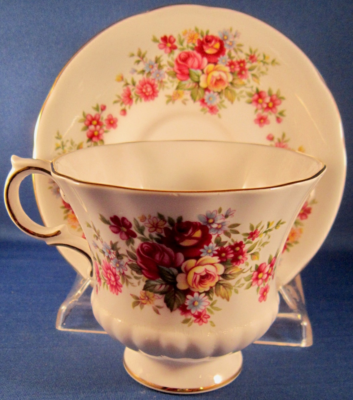 Paragon Flower Festival G Bone China Teacup and Saucer - Pink and ...