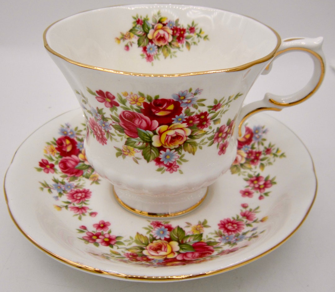 Paragon Flower Festival G Bone China Teacup and Saucer - Pink and ...