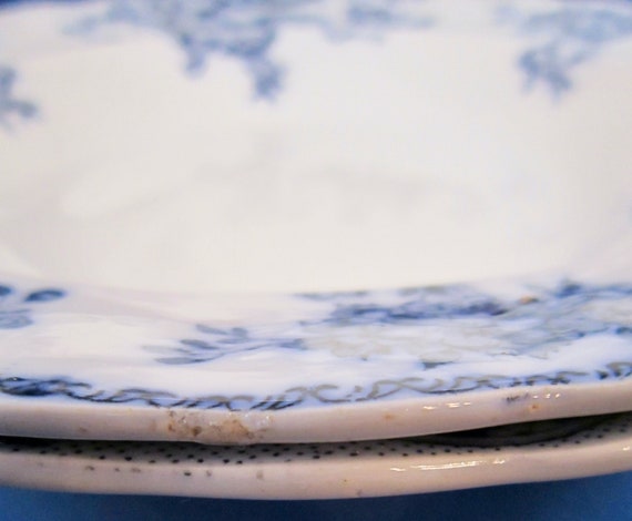 Home & Living Set of 3 Furnivals Albany Flow Blue Rim Soup Bowls ...